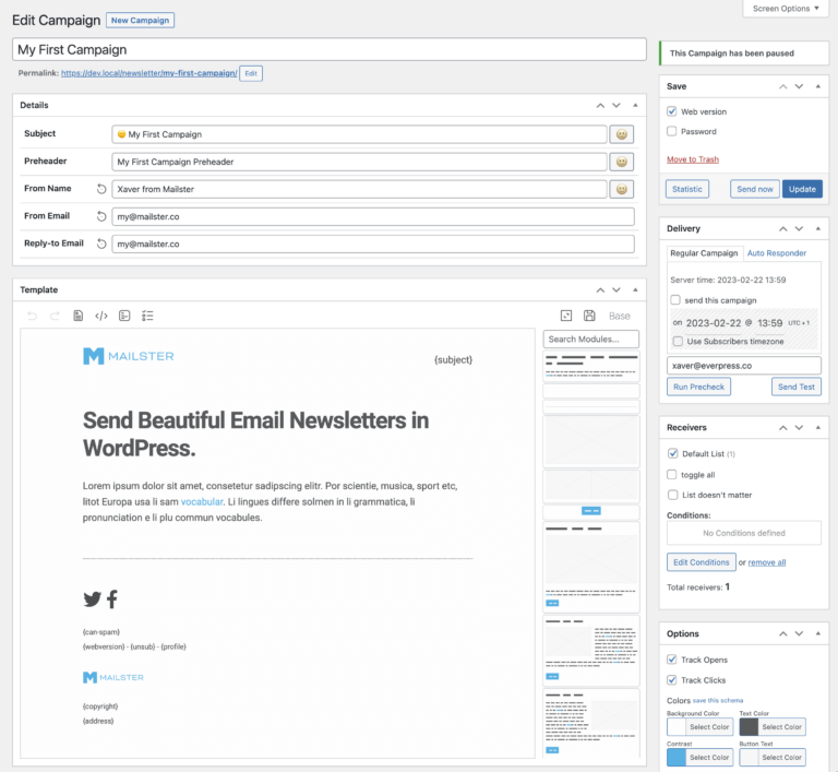 Your First Campaign – Mailster Knowledge Base