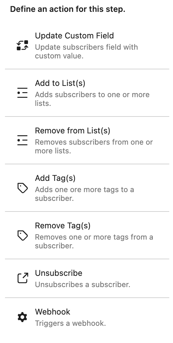 Email Automation Actions Mailster Knowledge Base